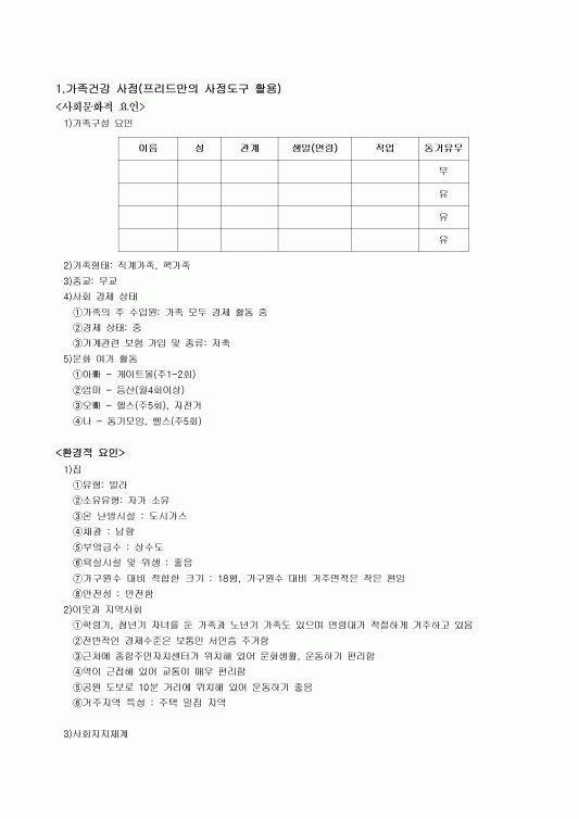방통대학교 간호학과 3학년1학기 가족건강간호학과제