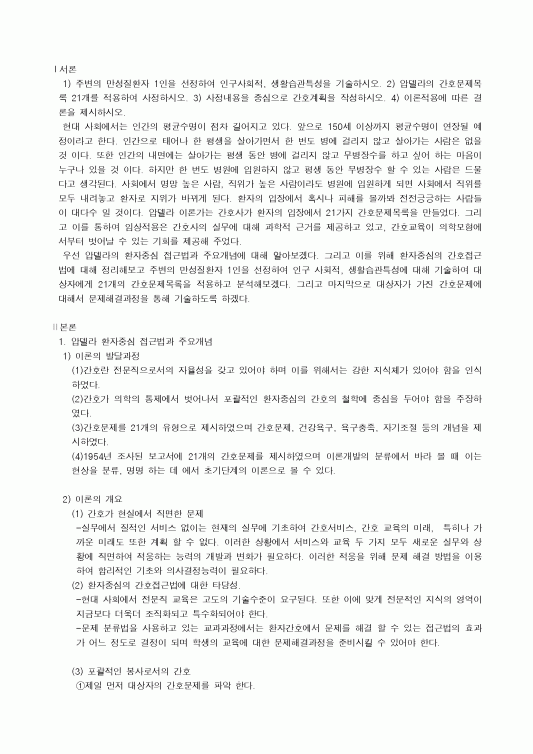 방통대학교 간호학과 3학년1학기 간호이론 압델라