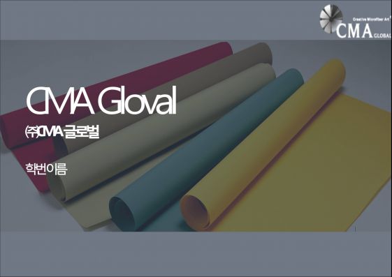 중소기업(강소기업)분석- CMA글로벌 발표 PPT 자료