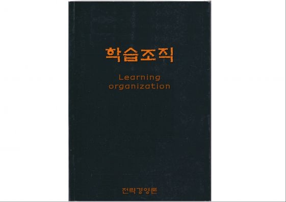 전략경영론 학습조직 방법론학습조직의 사례아지리스와 숀의 학습분류에버랜드 사례