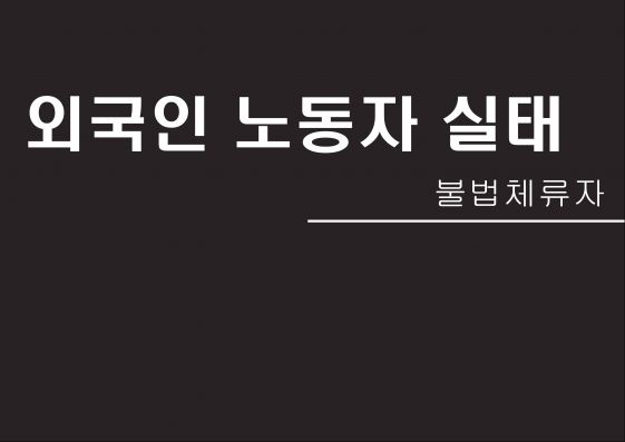 외국인노동자실태 불법체류자외국인정의 국가별 불법체류자