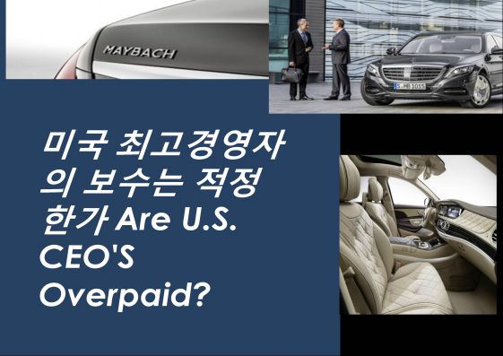 미국 최고경영자의 보수는 적정한가 Are US CEOS Overpa