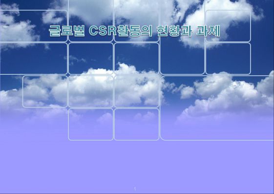 글로벌 CSR활동의 현황과 과제