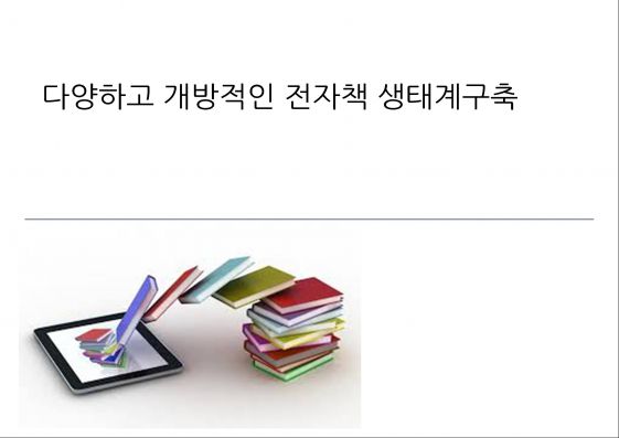 다양하고 개방적인 전자책 생태계구축
