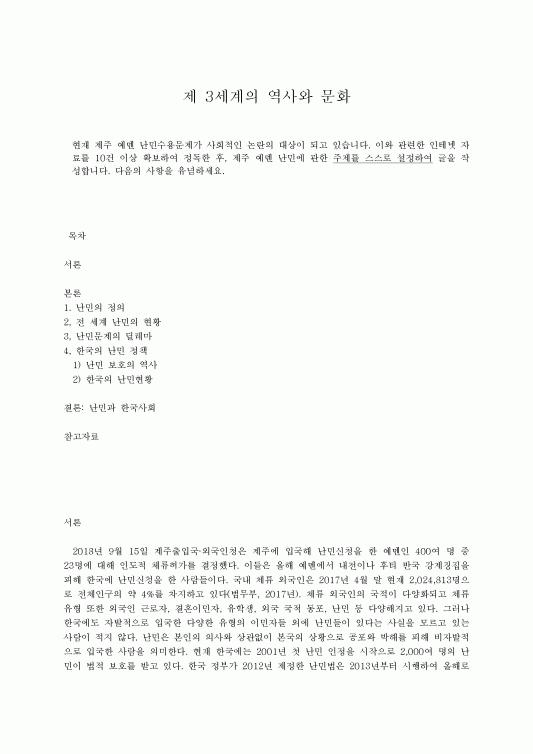 방송대 중간과제 제3세계의역사와문화