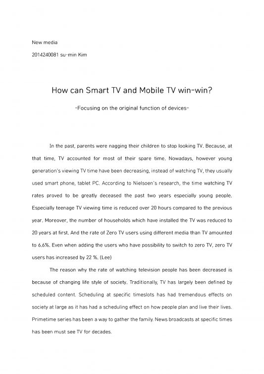 How can Smart TV and Mobile TV win-winfocusing on the original function of device