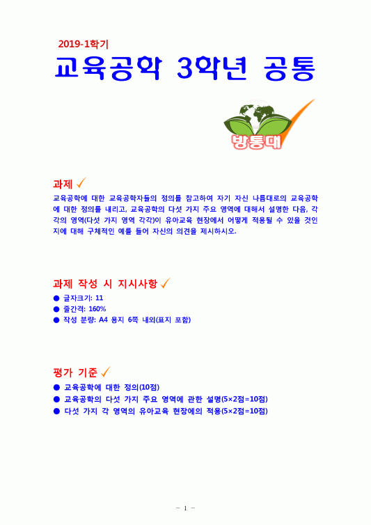 [2019 교육공학] 교육공학에 대한 교육공학자들의 정의를 참고하여 자기 자신 나름대로의 교육공학에 대한 정의를 내리고 교육공학의 다섯 가지 주요 영역에 대해서 설명한 다음 각
