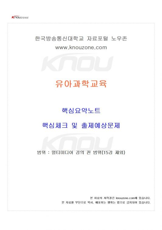 2020년 1학기 유아과학교육 멀티미디어 강의 전 범위 핵심요약노트