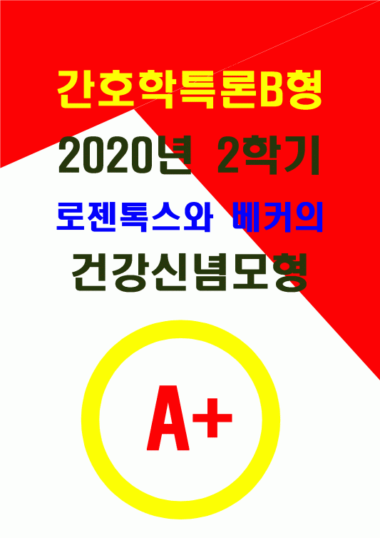 간호학특론B형 2020]로젠톡스와 베커의 건강신념모형 간호학특론B형 로젠톡스와 베커의 건강신념모형 급성 및 만성질환자
