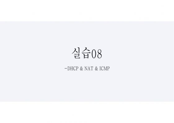네트워크 프로그래밍 wireshark를 사용한 DHCP, NAT, ICMP(ping, traceroute) 분석