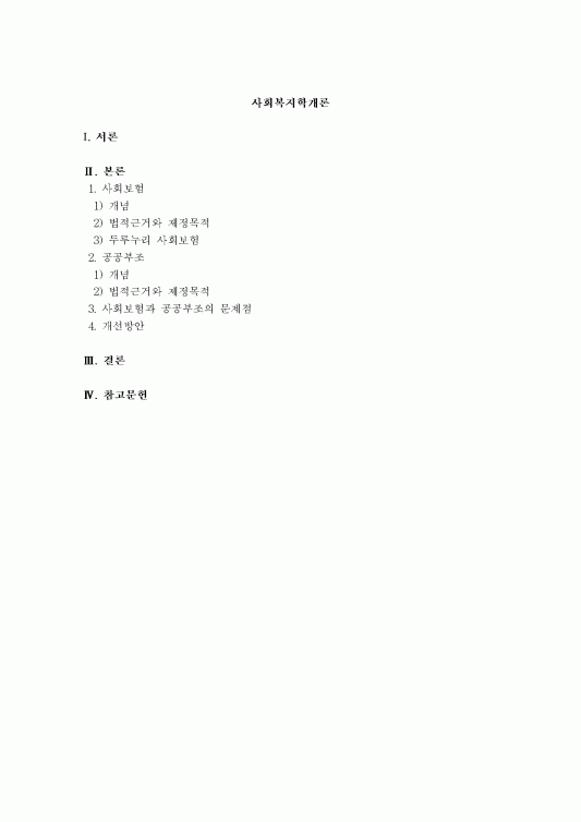 방송통신대학교/사회복지학개론/우리나라 사회보험과 공공부조에 대해 설명하고 그 문제점과 향후 과제에 대해 설명하시오