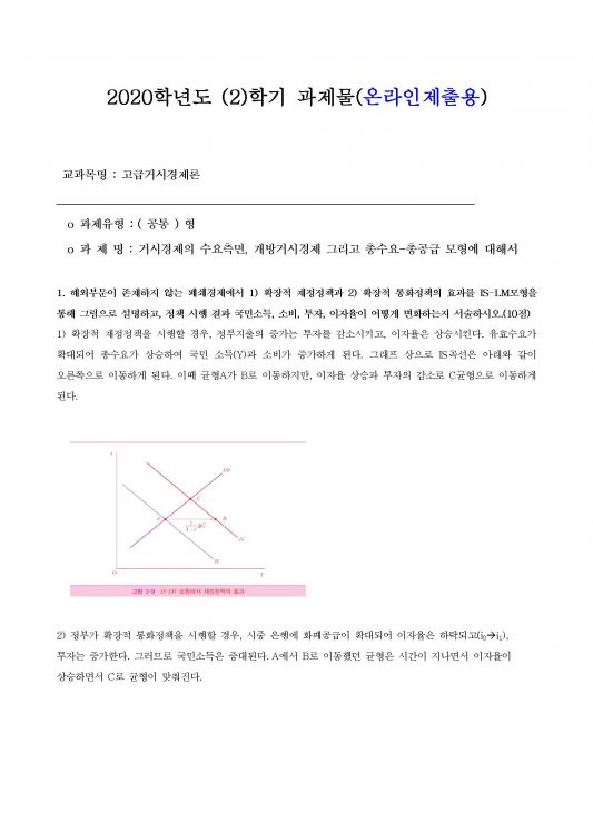 고급거시경제론