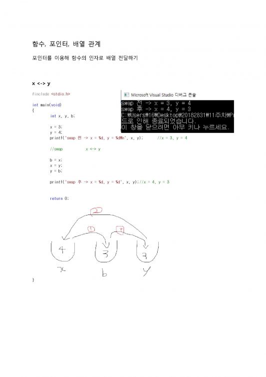 [대학 프로그래밍 C언어] 9. 함수, 포인터, 배열 관계