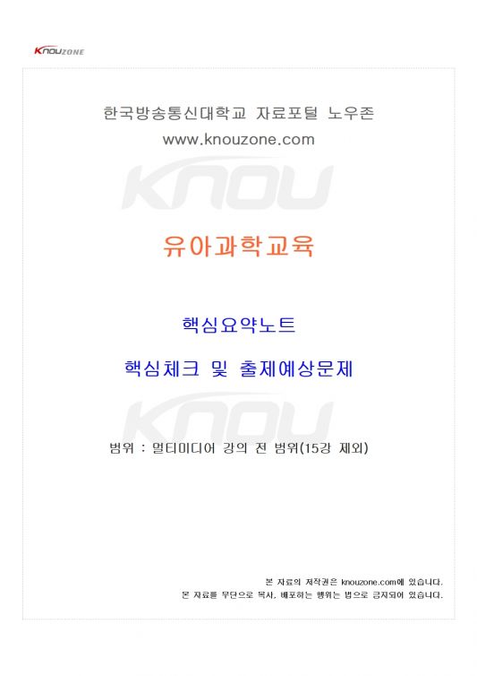 2022년 1학기 유아과학교육 멀티미디어 강의 전 범위 핵심요약노트