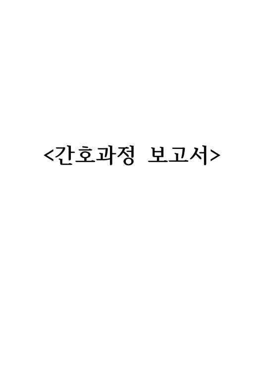 지역사회 간호과정 보고서