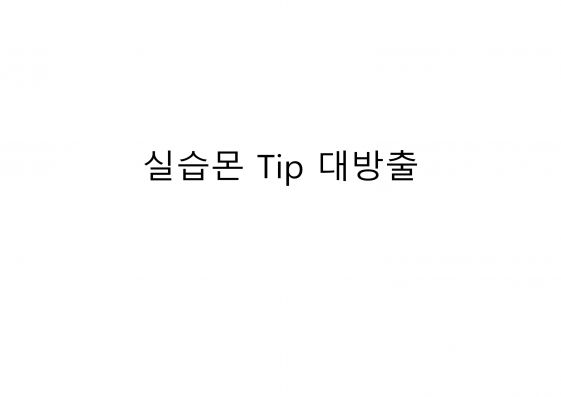실습몬 Tip 대방출