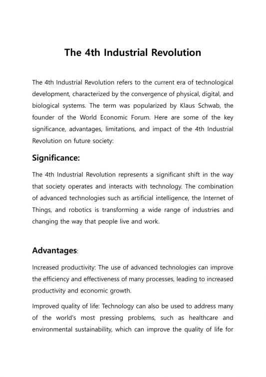 The 4th Industrial Revolution