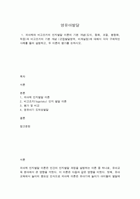 영유아발달 레포트 자료