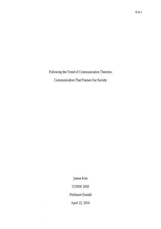 [영문에세이] Following the Trend of Communication Theories - 커뮤니케이션 이론 소개와 우리 일상에 미치는 영향