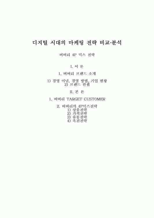 2023년 3-1 출석대체과제 패션마케팅 디지털 시대의 마케팅 전략 비교/분석 (BURBERRY)