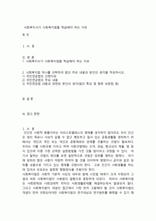 사회복지사가 사회복지법을 학습해야 하는 이유