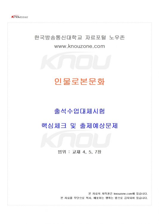 2024년 2학기 인물로본문화 출석수업대체시험 핵심체크
