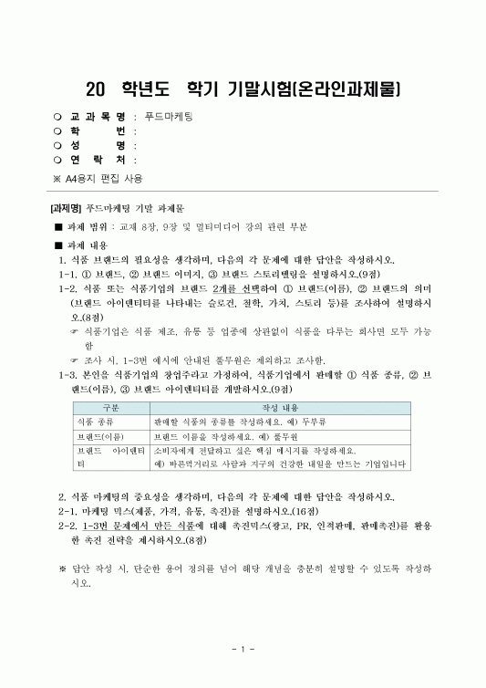 푸드마케팅_브랜드, 브랜드 이미지, 브랜드 스토리텔링을 설명하시오. 농산물 또는 농산물 생산, 유통, 판매기업의 브랜드 2개를 선택하여 브랜드(이름), 브랜드의 의미를 조사하여 설명하시오. 본인을 농산물 판매자라고 가정하여, 판매할 농산물 종류, 브랜드(이름), 브랜드 아이덴티티를 개발하시오. 마케팅 믹스를 설명하시오.