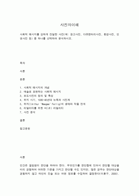 사진의이해 레포트 자료