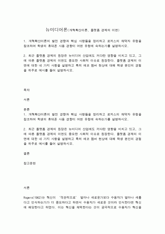 뉴미디어론 레포트 자료