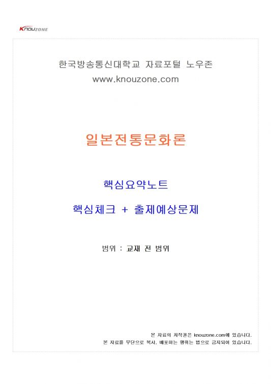 2025년 1학기 일본전통문화론 교재전범위 핵심요약노트