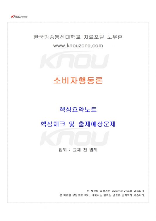 2025년 1학기 소비자행동론 교재 전 범위 핵심요약노트