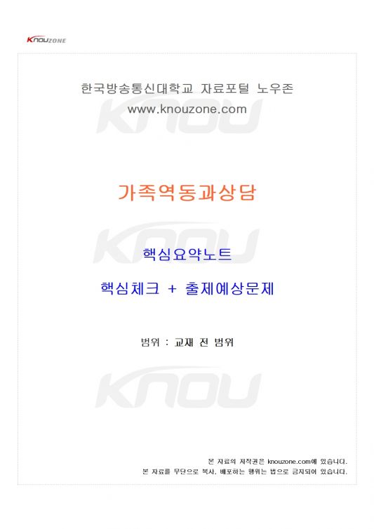 2025년 1학기 가족역동과상담 교재 전 범위 핵심요약노트
