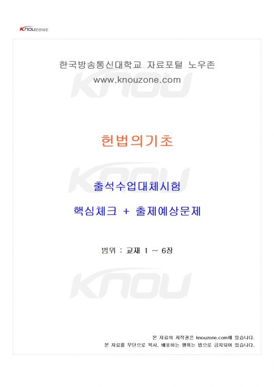2025년 1학기 헌법의기초 출석수업대체시험 핵심체크