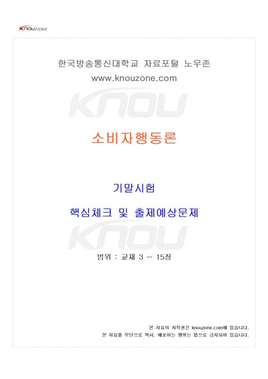 2025년 1학기 소비자행동론 기말시험 핵심체크