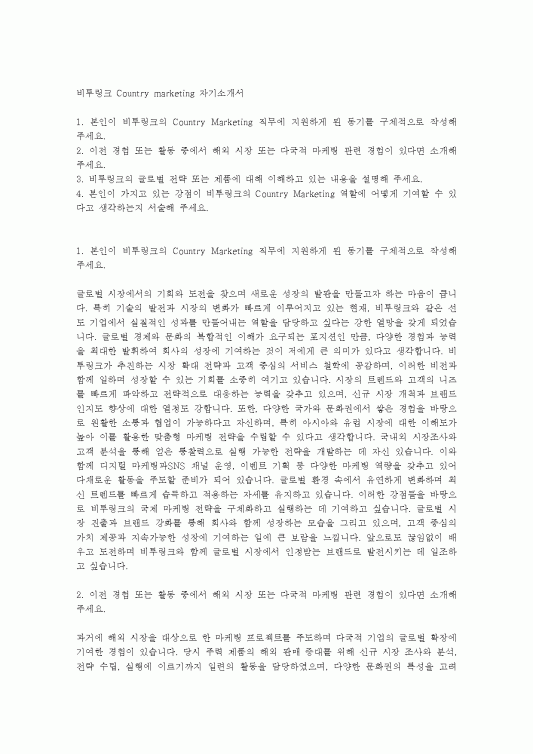 비투링크 Country marketing 자기소개서