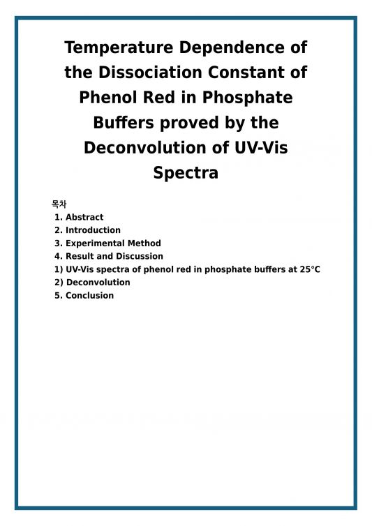 Temperature Dependence of the Dissociation Constant of Phenol Red in Phosphate Buffers proved by the