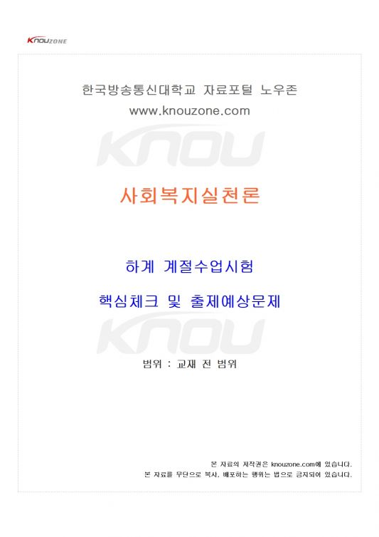 2025년 사회복지실천론 하계계절시험 핵심체크