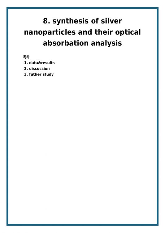 8. synthesis of silver nanoparticles and their optical absorbation analysis