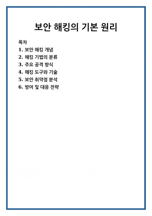 보안 해킹의 기본 원리