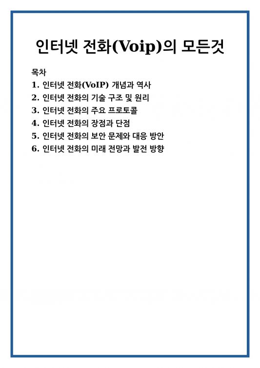 인터넷 전화(Voip)의 모든것