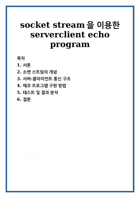 socket stream을 이용한 serverclient echo program