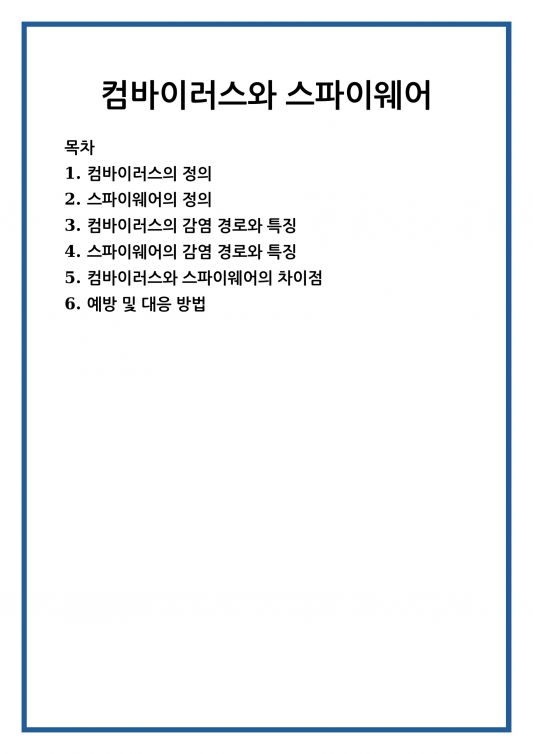 컴바이러스와 스파이웨어