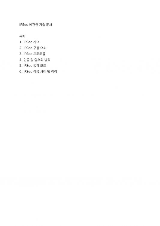 IPSec 에관한 기술 문서