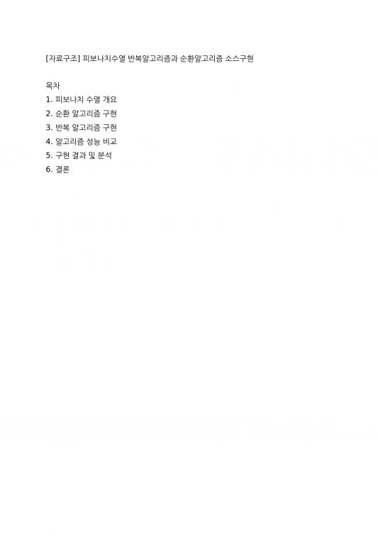 [자료구조] 피보나치수열 반복알고리즘과 순환알고리즘 소스구현