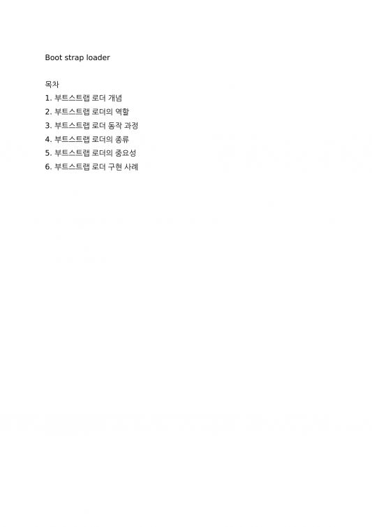 Boot strap loader 레포트 자료