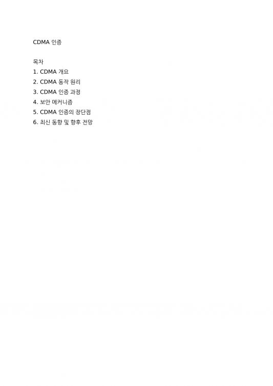 CDMA 인증 레포트 자료