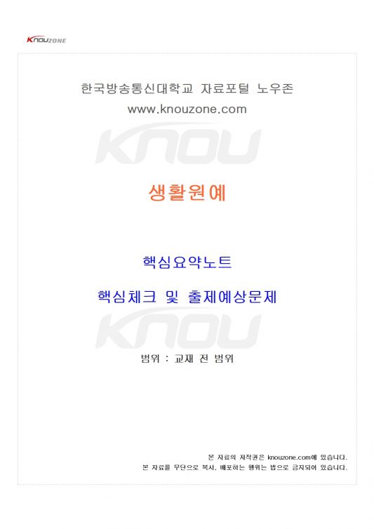 2025년 2학기 생활원예 교재 전 범위 핵심요약노트