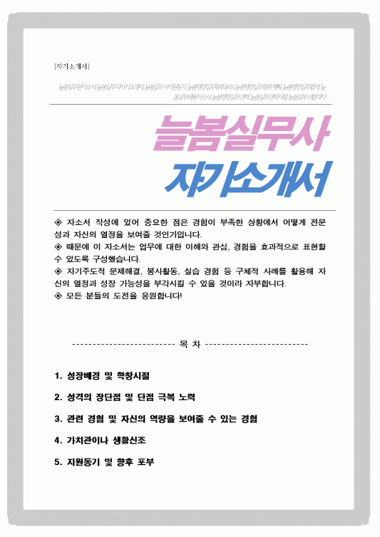 늘봄실무사 자기소개서