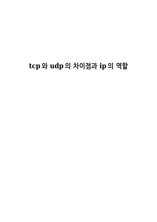 tcp와 udp의 차이점과 ip의 역할