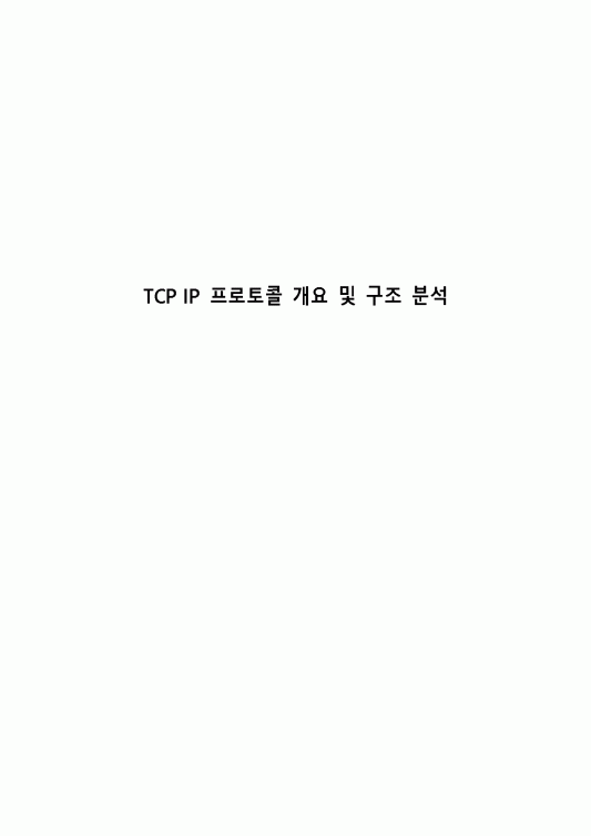 TCP IP 프로토콜 개요 및 구조 분석